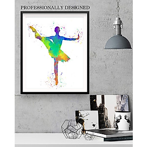 Girl Ballet Dancer Abstract Wall Art Print Poster 11x14, Ideal for Lover of Ballet, Dance Teacher and Ballerina. Teen Bedroom, Dance Studio, Dorm Room, Dressing Room, Locker Decor