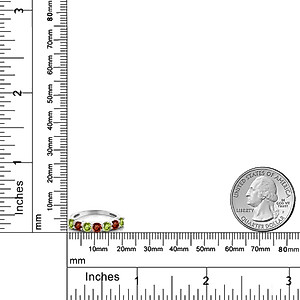 Gem Stone King 925 Sterling Silver Green Peridot and Red Garnet Anniversary Ring For Women (1.32 Cttw, Gemstone Birthstone, Available In Size 5, 6, 7, 8, 9)