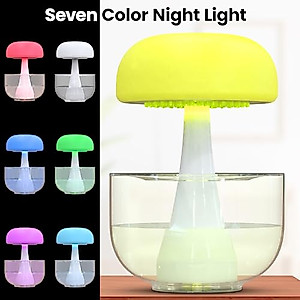 RAINDROPZ Rain Cloud Humidifier by Hugo & Jude - Oil Diffuser, Rain Sounds for Sleeping & Mushroom Night Light. Anti-Splash Mushroom Humidifier for Better Sleep & Wellness. (Excl. Essential Oils)