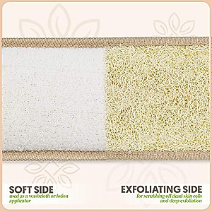 Exfoliating Natural Loofah Back Scrubber for Shower to Clean Your Back Deeply - 1 Count(1 Pack)