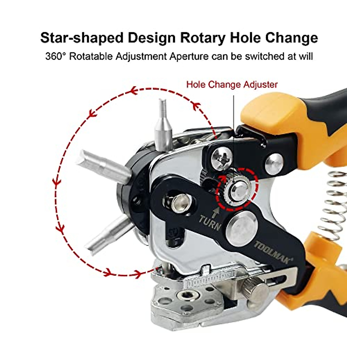 Leather Hole Punch Tools Multifunction Hole Puncher,Very Effortless Get Perfect Holes for Leather and Belt,Cardboard,Plastic,Creative Gifts for DIY Lovers