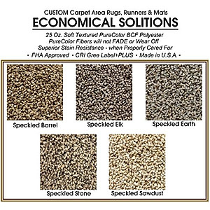 3'x5' - Speckled Stone ECONOMICAL Solutions Collection | Custom Carpet Area Rugs & Runners - 25 Oz. Soft Textured 100% PureColor BCF Polyester. FHA Approved-CRI Green Label-Made in U.S.A.