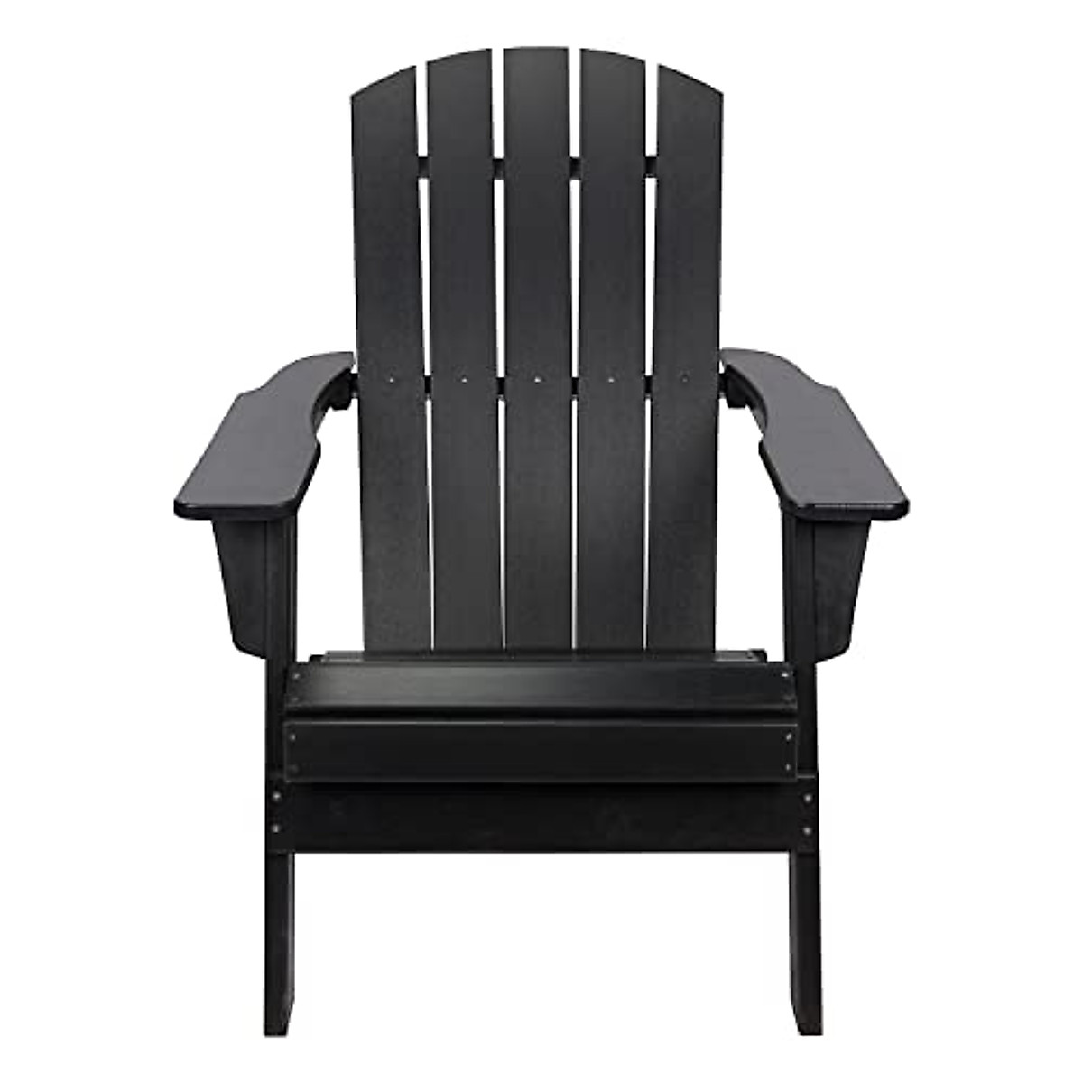Shine Company Seaside Outdoor Weatherproof Folding Adirondack Chair, Black