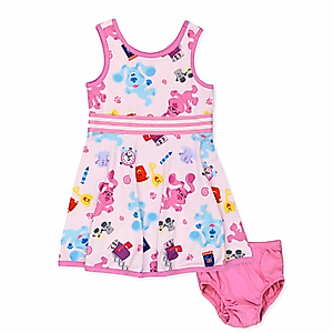 Blue's Clues & You Baby Toddler Girls Fit and Flare Ultra Soft Dress (24 Months, Baby Pink)