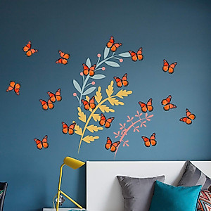 AQUEENLY Monarch Butterfly Decorations, 4.72'' Orange Premium Artificial Monarch Butterfly to Decorate for Craft, Home, Wall, Wedding, Party (12 Pcs)