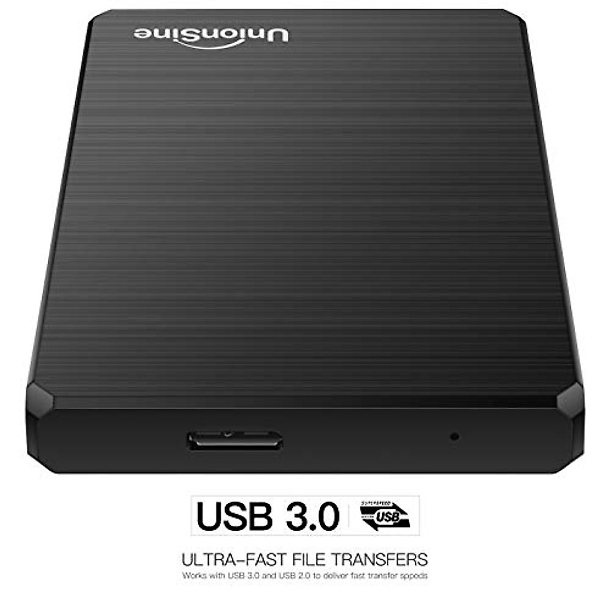 UnionSine 250GB Ultra Slim Portable External Hard Drive USB3.0 HDD Storage Compatible for PC, Desktop, Laptop, Xbox One, Xbox one, PS4(Black)