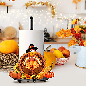 Thanksgiving Paper Towel Holder, Thanksgiving Decor, Thanksgiving Turkey Bathroom Accessories Paper Towel Holder Stand, Metal Thanksgiving Decorations for Kitchen, Large Towel Stand for Countertops