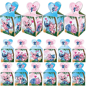 16pcs Stitch Party Favor Gift Boxes Stitch Theme Birthday Party Supplies for Stitch Party Decorations Decor