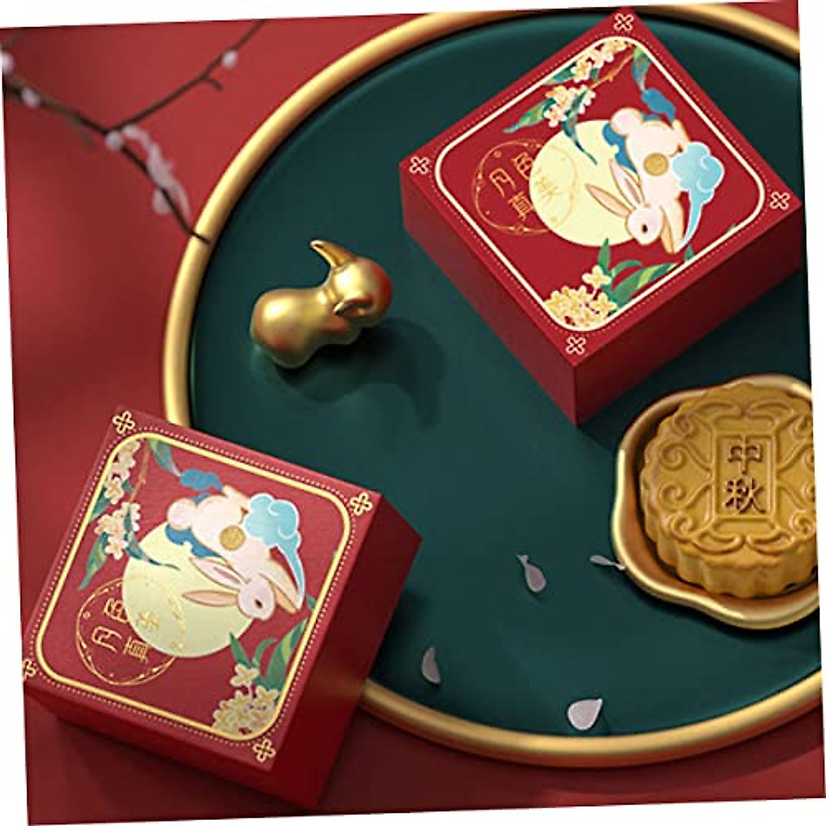 Abaodam 1 Set Moon Cake Box Dessert Containers Mini Paper Cups Mini Muffins Mooncake Packaging Box Christmas Muffin Boxes Bakery Wrapping Box Mid-autumn Festival Supply Moon Cake Case Gift