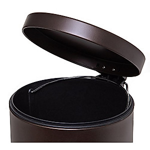 HOMEBASIX LYP0701 Small Step Round Trash Can, 7-Liter, 1.8 Gallon Venetian Bronze