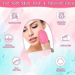 4 Pcs Facial Scrub Exfoliator Mitts Deep Exfoliating Gloves Face Scrub and Body Scrub Mitt Face Cleaning Mitten Skin Cleanser Dead or Dry Skin Remover Exfoliator Face Scrub Tool, 4 Colors