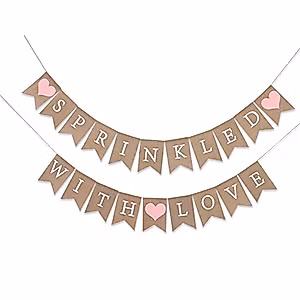 Sprinkled with Love Burlap Banner - Burlap Baby Shower Banner , Sprinkled with Love Baby Shower Decorations , Baby Sprinkle Banner, Sprinkled With Love Sign, Rustic Girl Boy Shower Burlap Banner , Photo Decoration Props