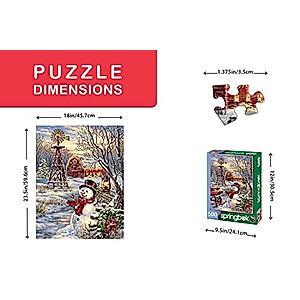 Springbok 500 Piece Jigsaw Puzzle Winter Windmill - Made in USA