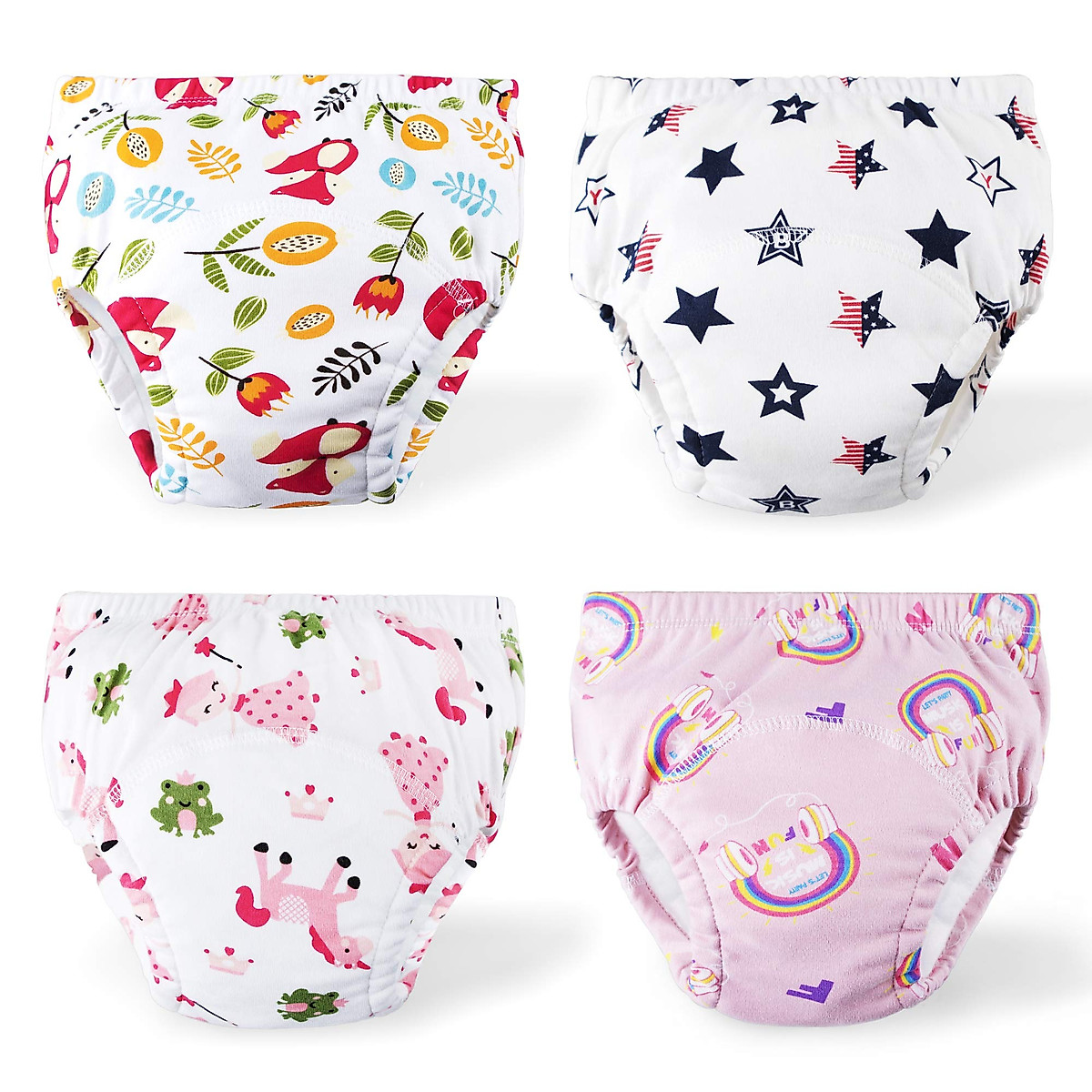 Toddler Girls Training Pants 4 Pack,Baby Girls Cotton Training Underwear,Potty Training Underwear Girls MUL 3T