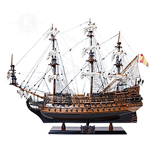 Old Modern Handicrafts San Felipe Medium Wooden Model Ship, Multi
