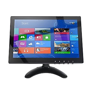 WHOLEV 10.1" LCD Rimless Monitor 1280x800 FHD Color Screen with AV VGA HDMI BNC USB Input Built-in Speaker 178° Wide Angle for Raspberry Pi Computer Display TV