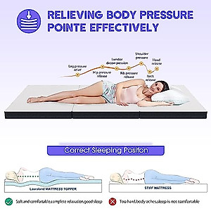 Small Folding Mattress, 4 inch Twin Mattress with Breathable & Washable Cover, Trifold Mattress for Camping, Guest, Floor RV, CertiPUR-US Certified, Foldable Mattress - 75" x 25" x 4" (Small Twin）