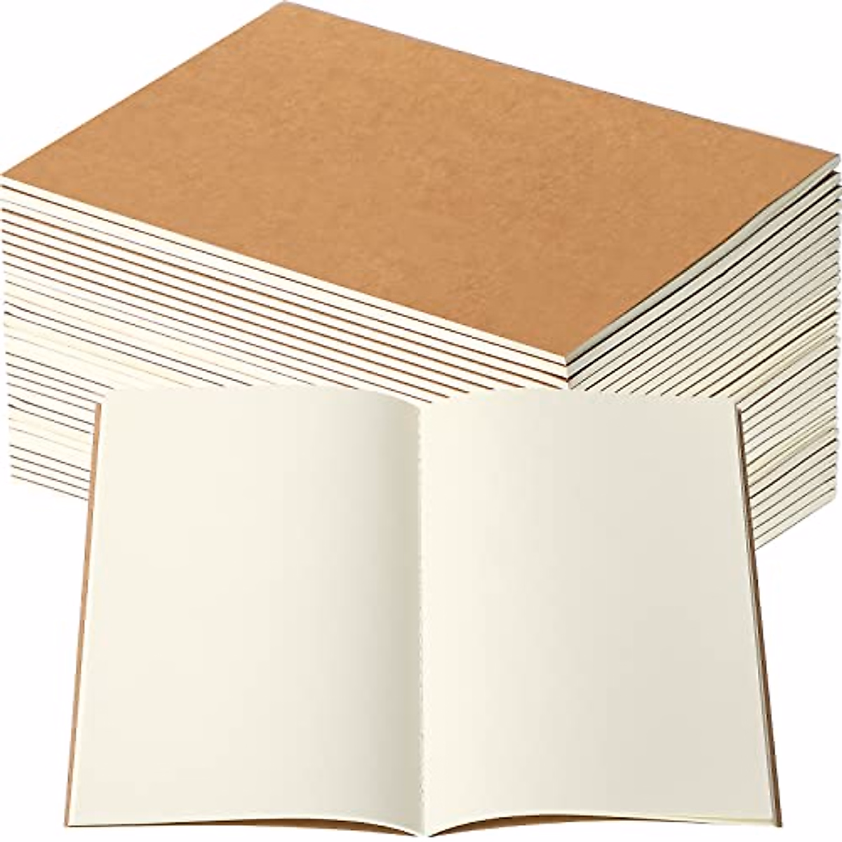 30 Pack A5 Kraft Notebooks, Composition Notebooks, Unlined Blank Journals Bulk Sketch Notebooks , 60 Pages Paper Sketch Notebook for Kids Women Men Boy Girls, School Office Supplies (Kraft Color)