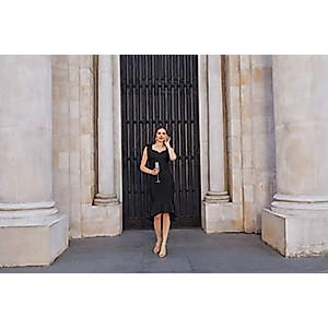 Women's Sleeveless Fishtail Dress High Low Hem Wedding Guest Midi Bodycon Formal Dress Cocktail Party Dress Black L