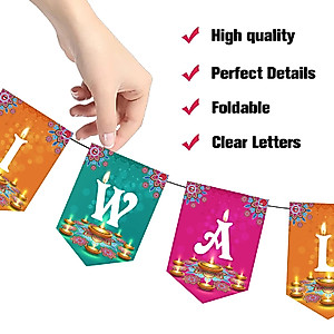 Crazy Night Happy Diwali Banner, Funnlot Diwali Decorations Deepavali Decorations Mother Laxmi Happy for Festival of Lights Party Banner