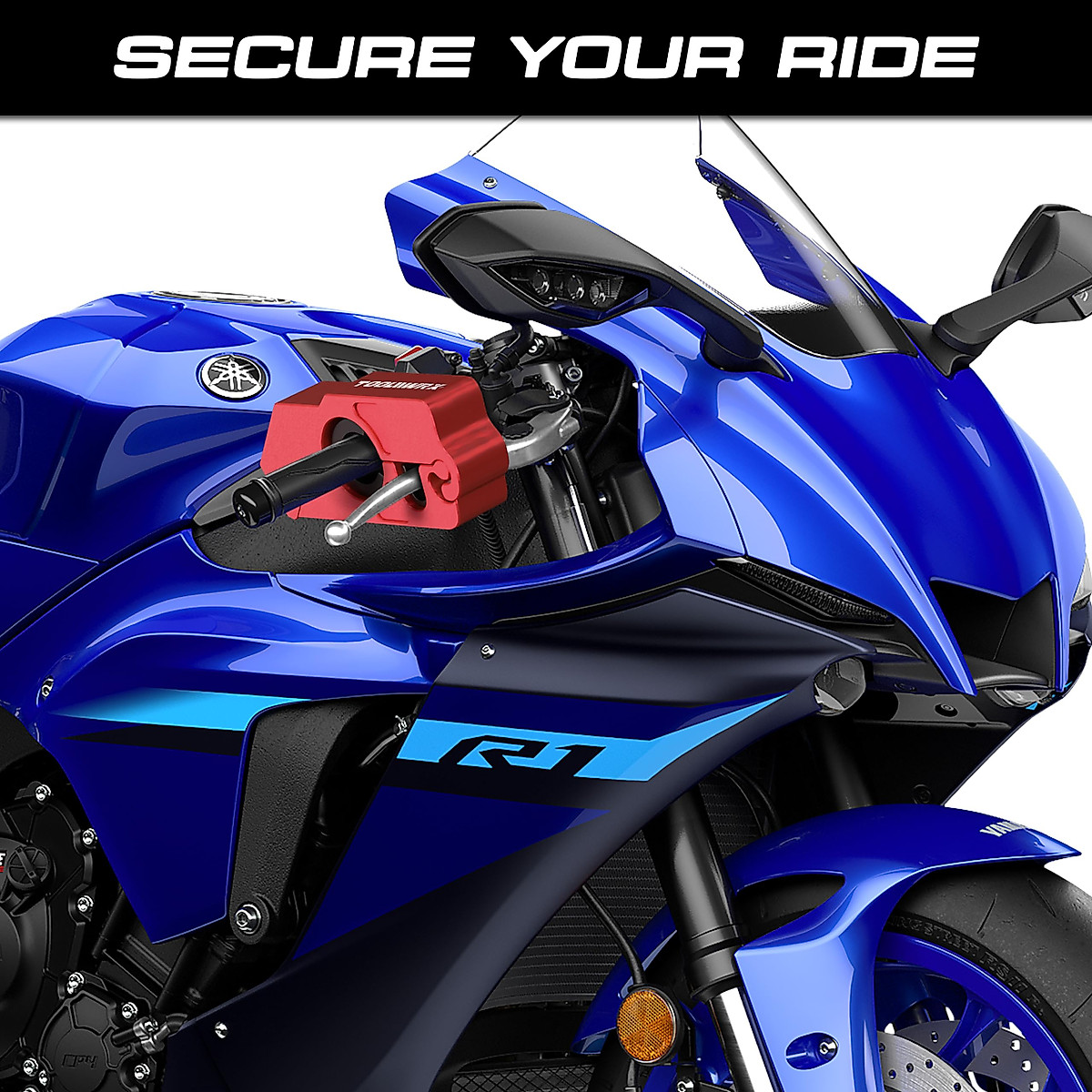 Motorcycle Handlebar Lock Grip with Lever Protection Sleeve - Heavy Duty Motorcycle Lock Anti Theft Throttle Brake Grip Lock Men, Moped Accessories For ATV, Scooter & Dirtbike Accessory (Red, 2x Keys)