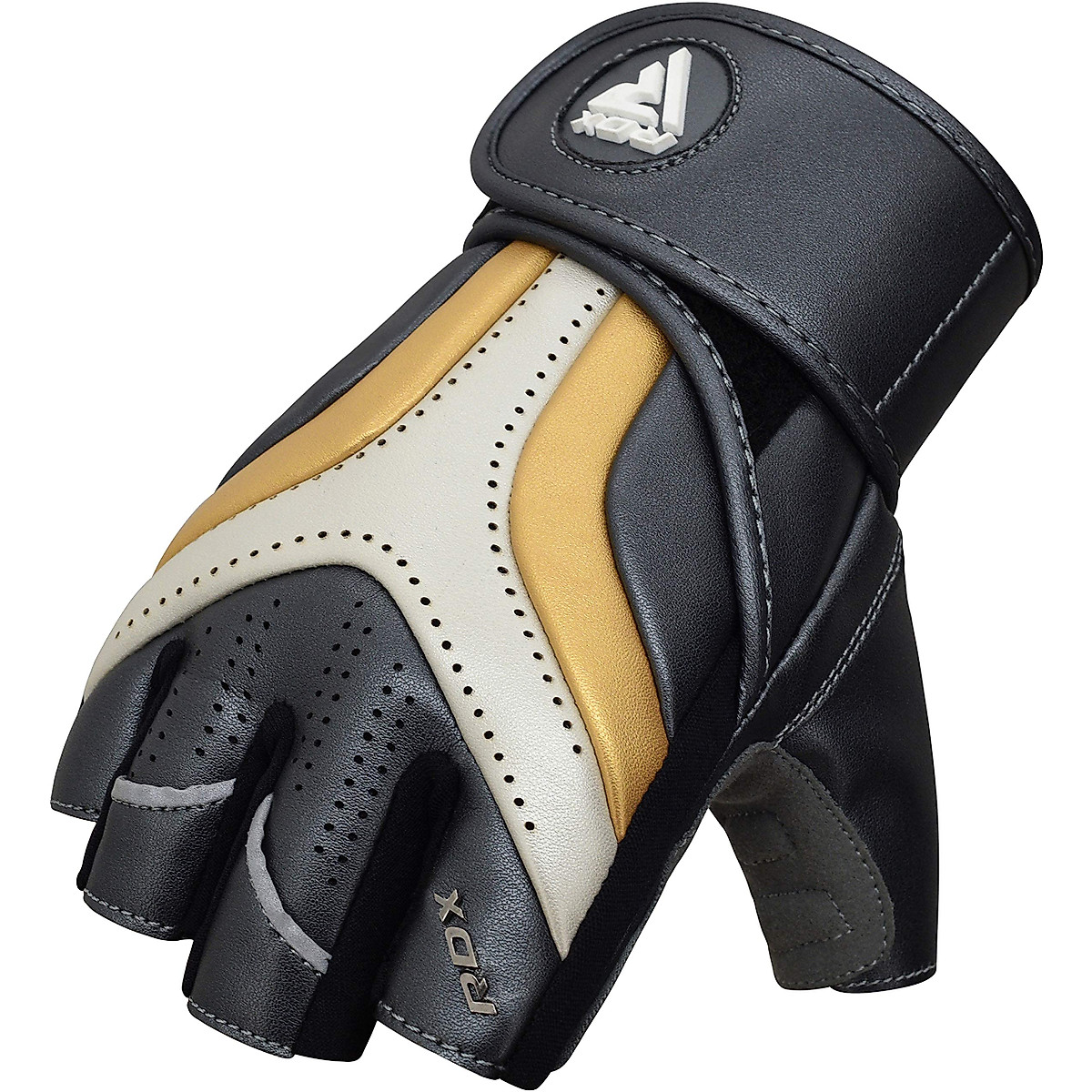 RDX Weight Lifting Gloves for Gym Workout, Long Wrist Support Strap with Padded Palm Protection, Great Grip for Powerlifting, Men Women Strength Training, Fitness Bodybuilding, Weightlifting Exercise