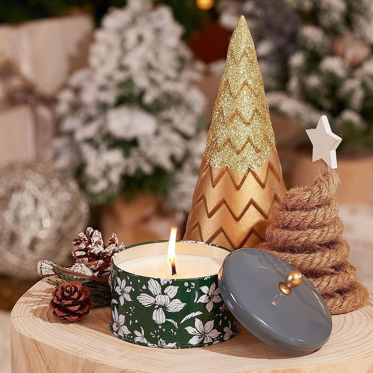 LA JOLIE MUSE Cedarwood Fragrance Scented Candle, Candle Gift, Winter Candles for Holiday, Natural Wax Candle for Home, 35 Hours Long Burning