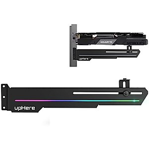 upHere GS05ARGB Addressable RGB Graphics Card GPU Brace Support Video Card Sag Holder/Holster Bracket,Built-in ARGB Strip,Adjustable Length and Height Support