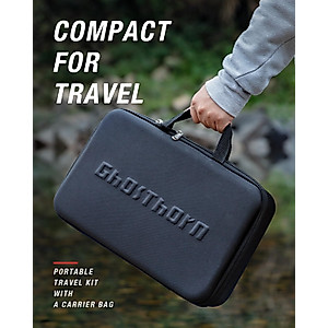 Ghosthorn Graphite Fishing Rod and Reel Combo, Bait Casting Telescoping Fishing Pole Collapsible Portable Travel Kit with Carrier Bag for Freshwater Fishing Gift for Men Women