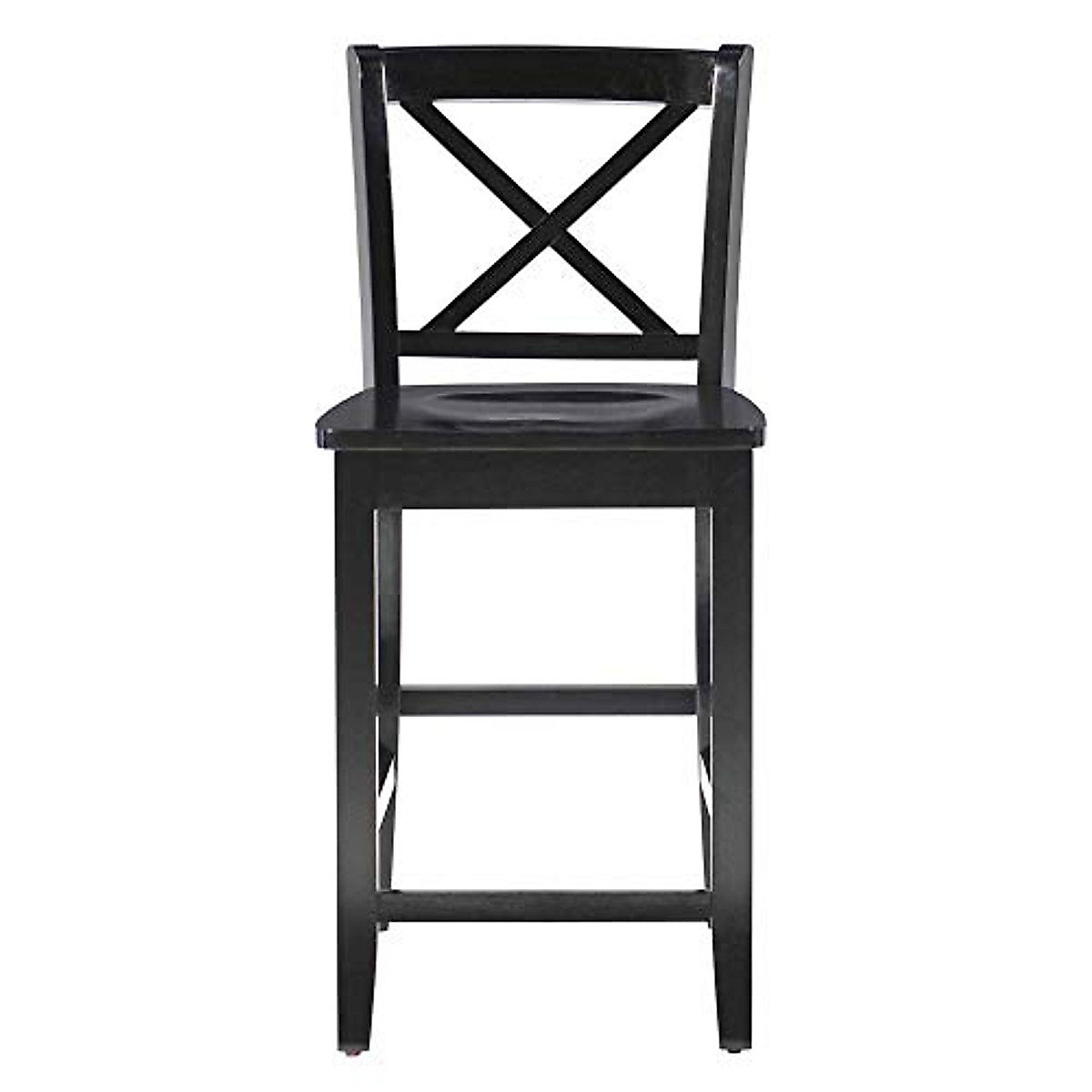 Linon Home Dcor Black X Back Counter Stool, 16" W x 17.91" D x 37.01" H