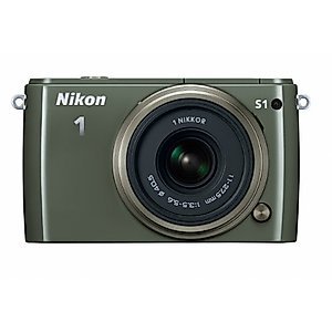 Nikon 1 S1 10.1 MP HD Digital Camera with 11-27.5mm VR 1 NIKKOR Lens (Khaki)