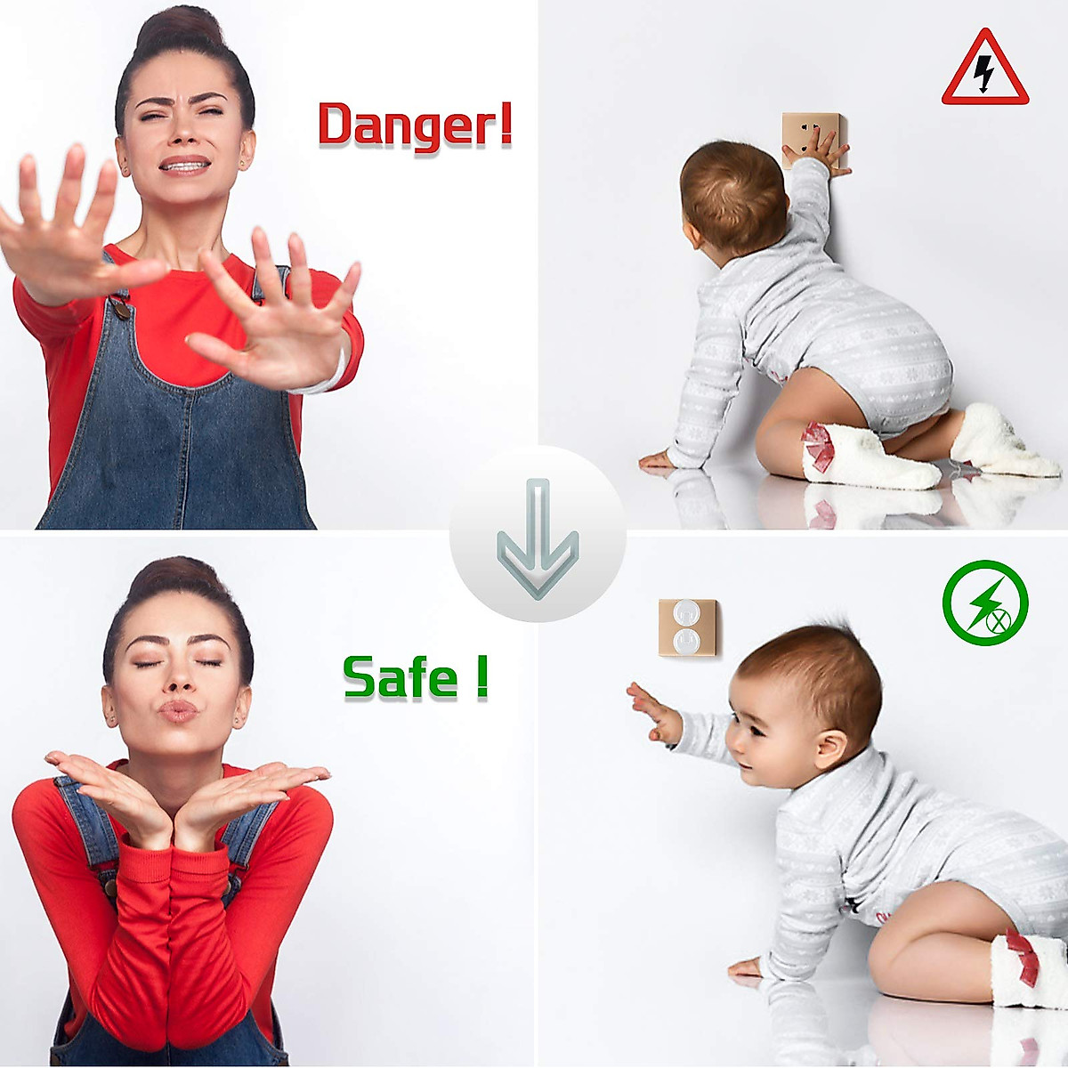 Outlet Plug Covers, Kmeivol 36 Pack Baby Proof Outlet Covers, Durable & Steady Baby Proofing Outlet Covers, Reassured Electrical Outlet Cover Plates, White Insulated Plastic Outlet Cover