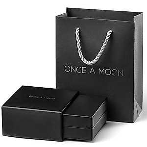 Once A Moon - Sterling Silver Lunar Necklace Made With Real Moon Dust Meteorite | Best Valentine's Day Gifts | Gift for Wife | Best Gift for wife | Gift for her | Astrology Gift (18"+2" Extender)
