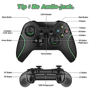 Wireless Controller for Xbox One,2.4GHZ Gamepad Controller Compatible with Xbox One/One S/One X/One Series X/S/Elite/PC Windows 7/8/10,with Built-in Dual Vibration