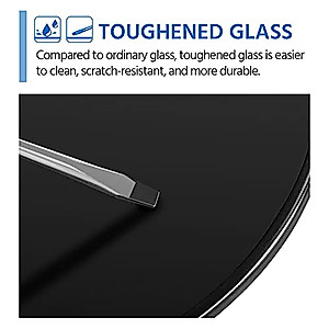 Yaheetech 3 Piece Patio Bistro Set, Outdoor Bistro Set w/2 Folding Chairs, Tempered Glass Table Top, Garden Backyard Dining Table Set All Weather Resistant Outdoor Furniture Set, Black