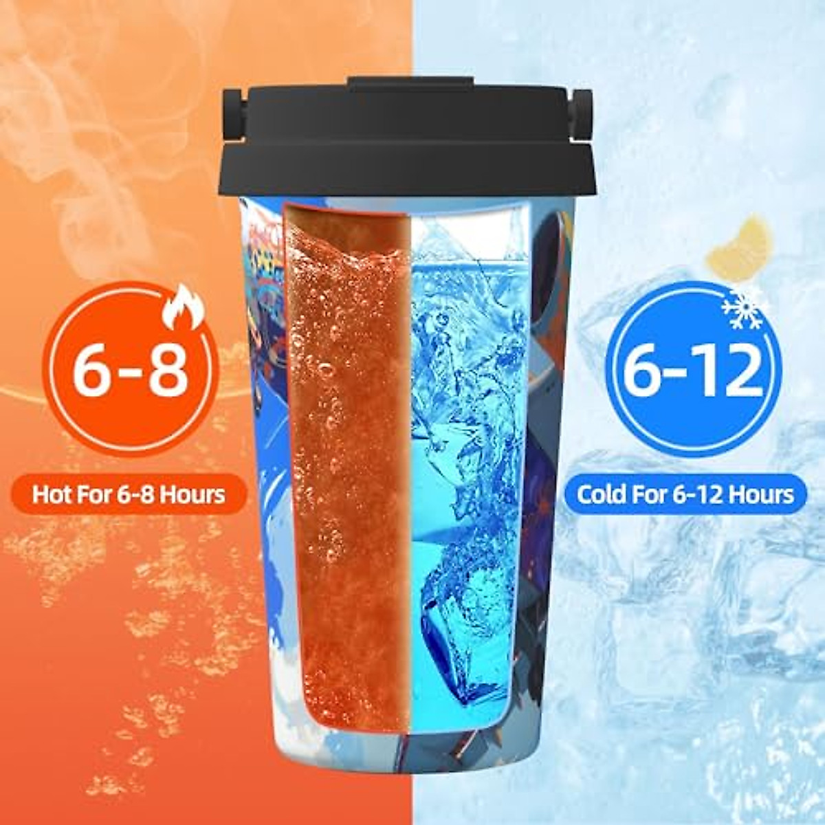 WANGXUEE Airplane Art Print 500ml Stainless Steel Travel Tumbler Double Wall Vacuum Insulated Coffee Mug