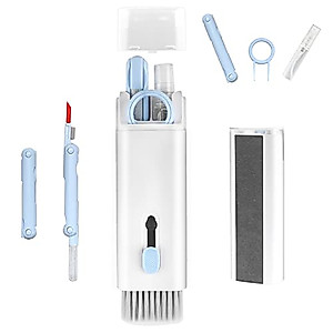 Enfudid 7-in-1 Electronics Cleaner Kit - Keyboard Cleaner kit, Portable Multifunctional Cleaning Tool for PC Monitor/Earbud/Cell Phone/Laptop/Computer/Bluetooth Earphones (with Cleaning Fluid)