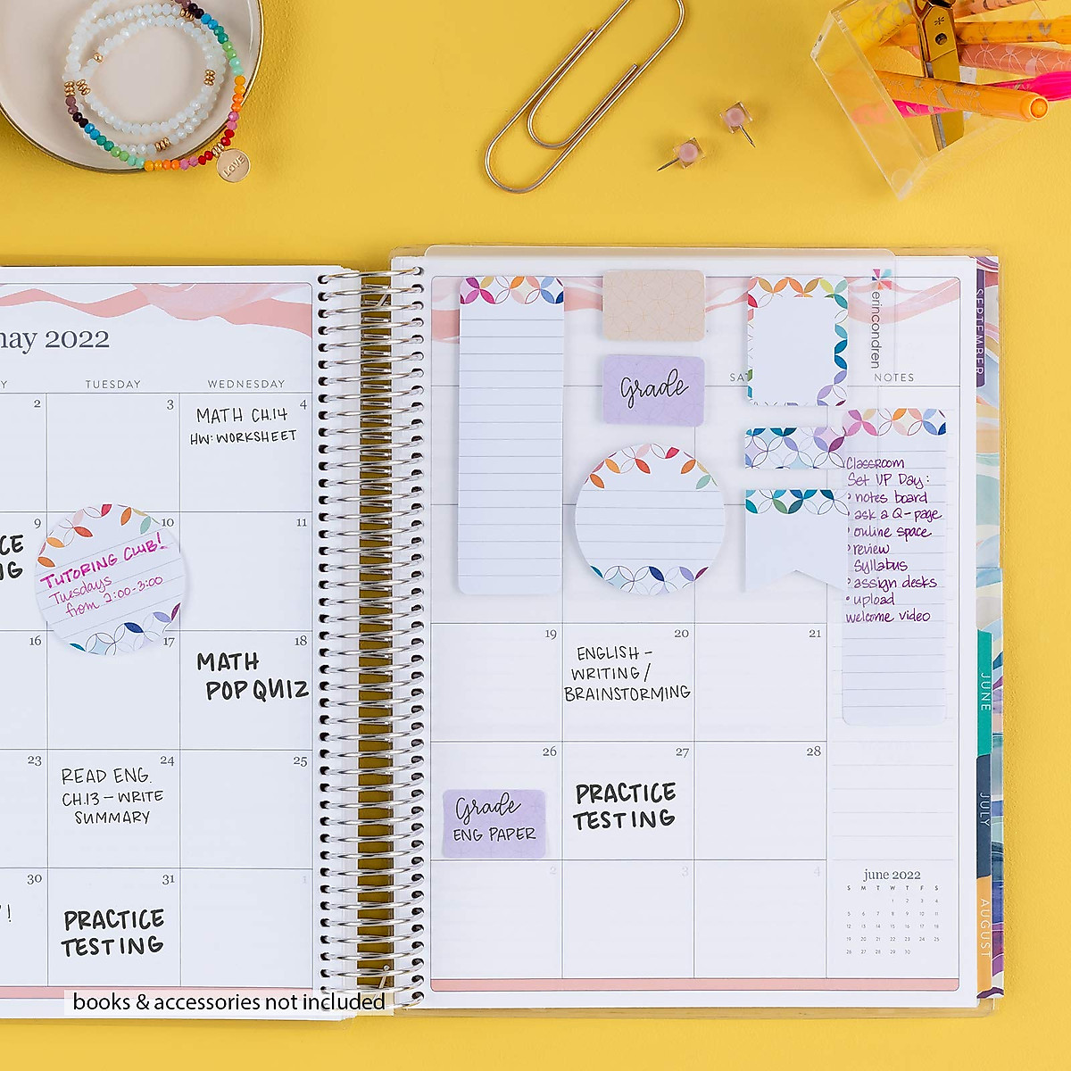 Snap-in Stylized Sticky Notes Dashboard in MCC, Snap This Mid Century Circles Dashboard into Your Coiled Planner or Binder, Jot Down a Reminder or Mark a Page in Style by Erin Condren