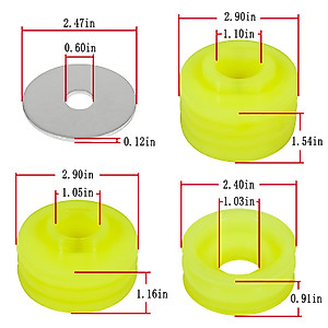 KF04050BK Body Mount Bushing Kit Compatible with Ford F250 F350 Super Duty 1998-2018 2WD 4WD Polyurethane Body Mounts (Yellow)