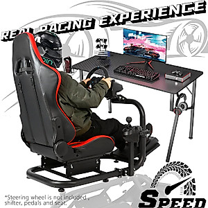 Dardoo G920 Gaming Simulator Cockpit Compatible with Logitech G27 G29 G923, Fanatec, Thrustmaster T300RS,TXRW Base for PS4,Xbox PC, Wheel Stand Without Wheel, Pedal, Handbrake and Seat