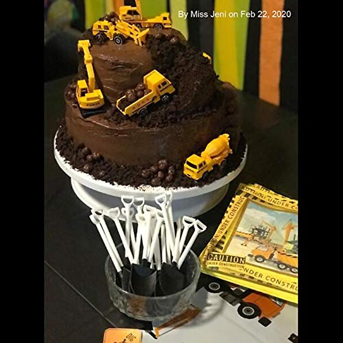 Z ZICOME Novelty Disposable Plastic Shovel Shape Dessert Spoon, Set of 50