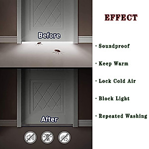 Door Bottom Sealing Strip Removable and Washable Under Door Draft Stopper Home Dorm Bedroom Sound Proof Noise Reduction Door EVA Draft Stopper Gray