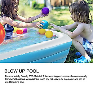 Inflatable Swimming Pool, 305x183x60cm Rectangle PVC Blow Up Pool Outdoor Lounge Pool for Kids, Adults, Outdoor, Garden, Backyard