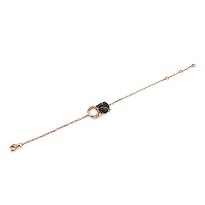 Santuzza 925 Sterling Silver Panther Bracelet Black Spinel 14K Rose Gold Plated Leopard Jaguar Bracelets for Women