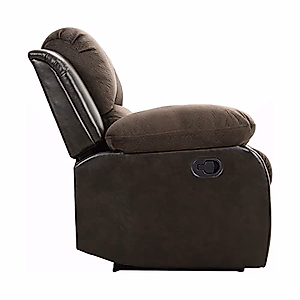 Lexicon Humphreys Loveseat Recliner - Soft Faux Leather Double Reclining Sofa, Manual Pull Tab, Wall Hugger, High-Density Foam, Solid Wood Frame, Easy Assembly, 62.5"W, Living Room, RV - Brown Shades