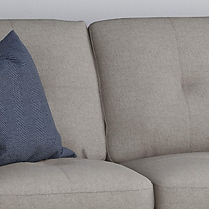 Christopher Knight Home Viviana Three Seater Sofa with Wood Legs, Beige and Natural Finish