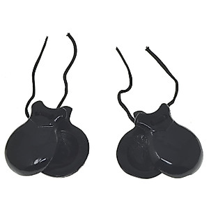 Black wooden castanets Spanish handmade castanets Traditional Spanish black color Souvenir gift from Spain Hand percussion castanets
