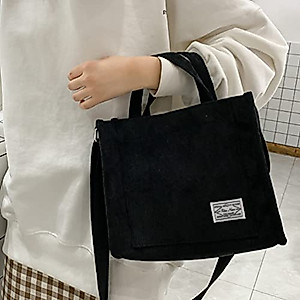 Abaodam Tote Bag for Women, Satchel Bag Handbag Crossbody Bag, Black