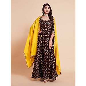 Indian Kurti for Womens Dupatta | Art Silk Woven Kurta Kurtis Tunic For Women Purple