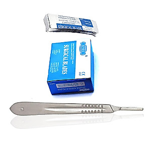 PC 100 Scalpel Blades # 20 with Free Handle # 4